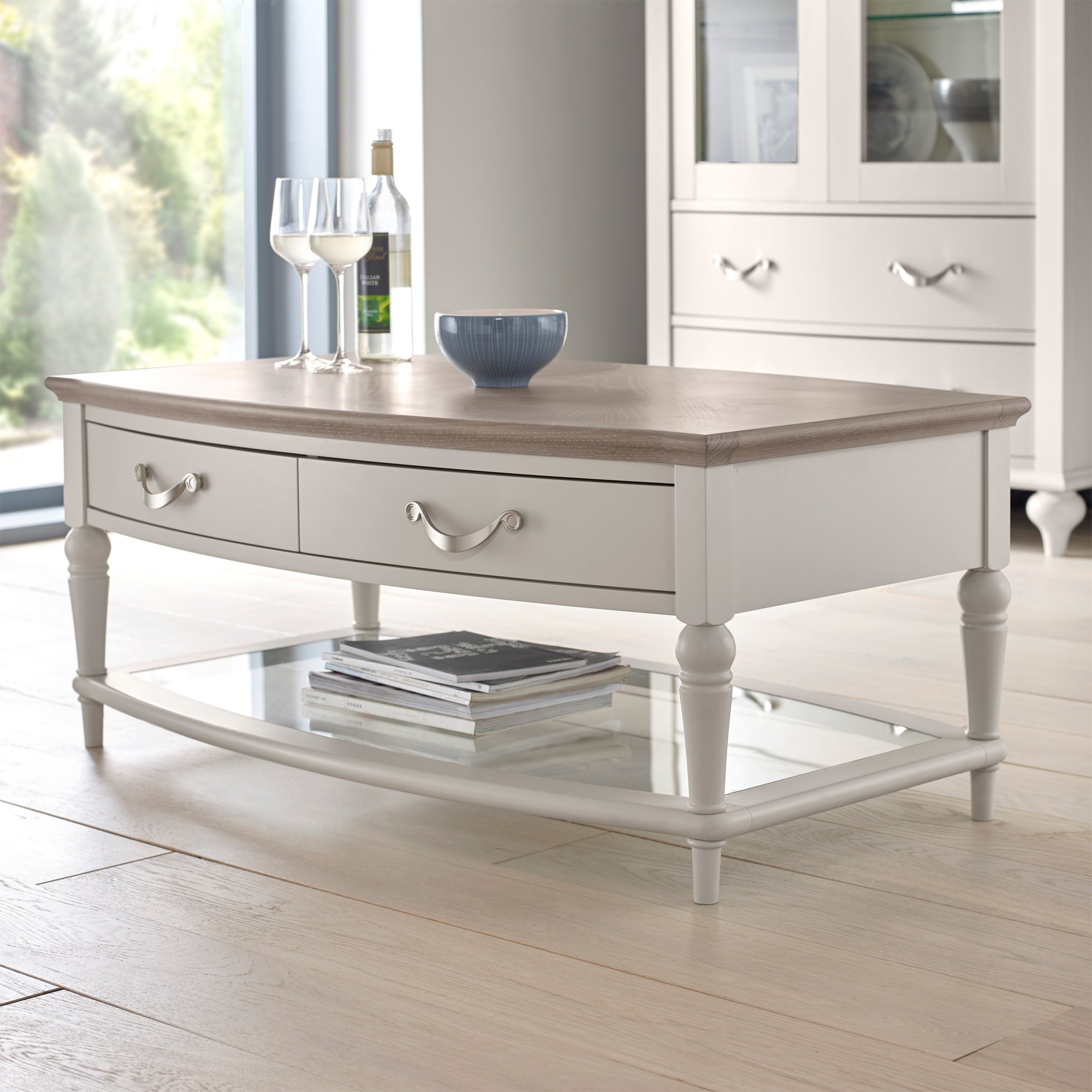 GENEVA WASHED OAK & SOFT GREY DINING Cookes Collection Geneva Coffee ...