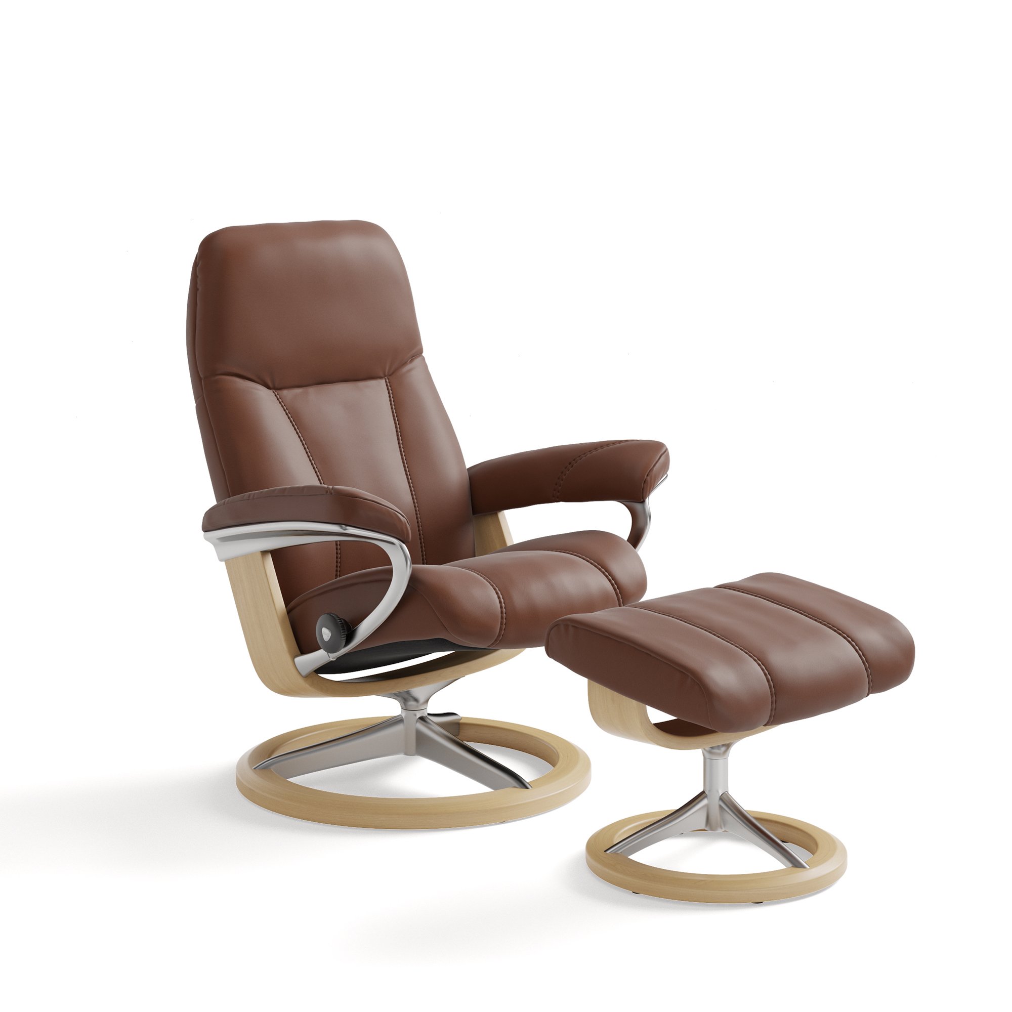 STRESSLESS CONSUL SMALL Stressless Consul Small Chair & Stool Signature ...