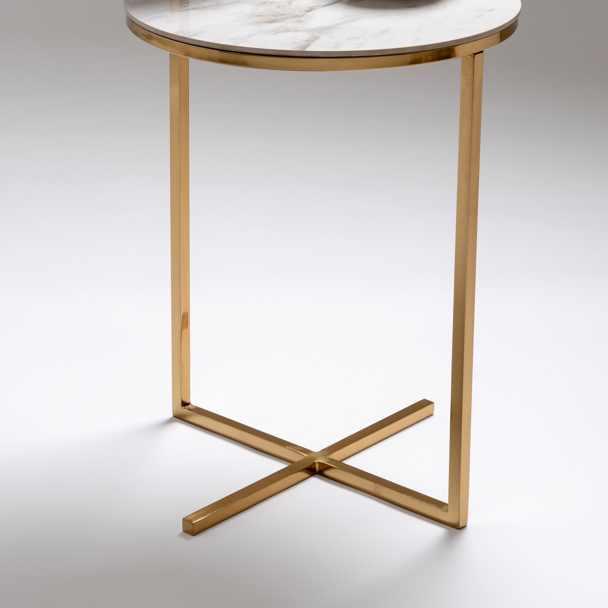 SMALL TABLES Cruz Brushed Brass Side Table | Cookes Furniture