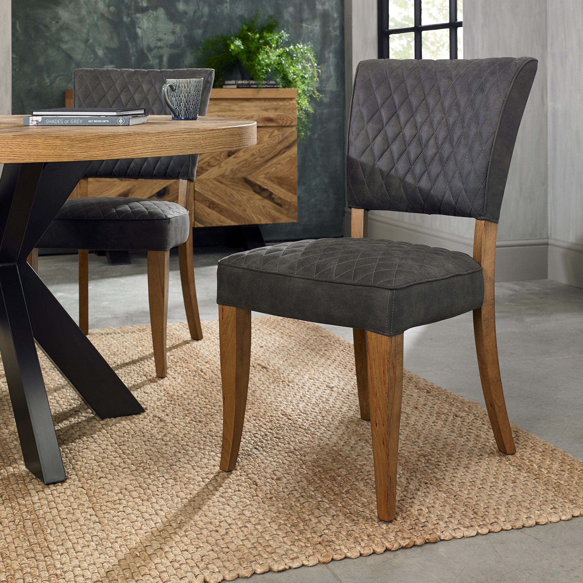 SATURN RUSTIC OAK DINING Cookes Collection Laurence Dining Chair - Dark ...