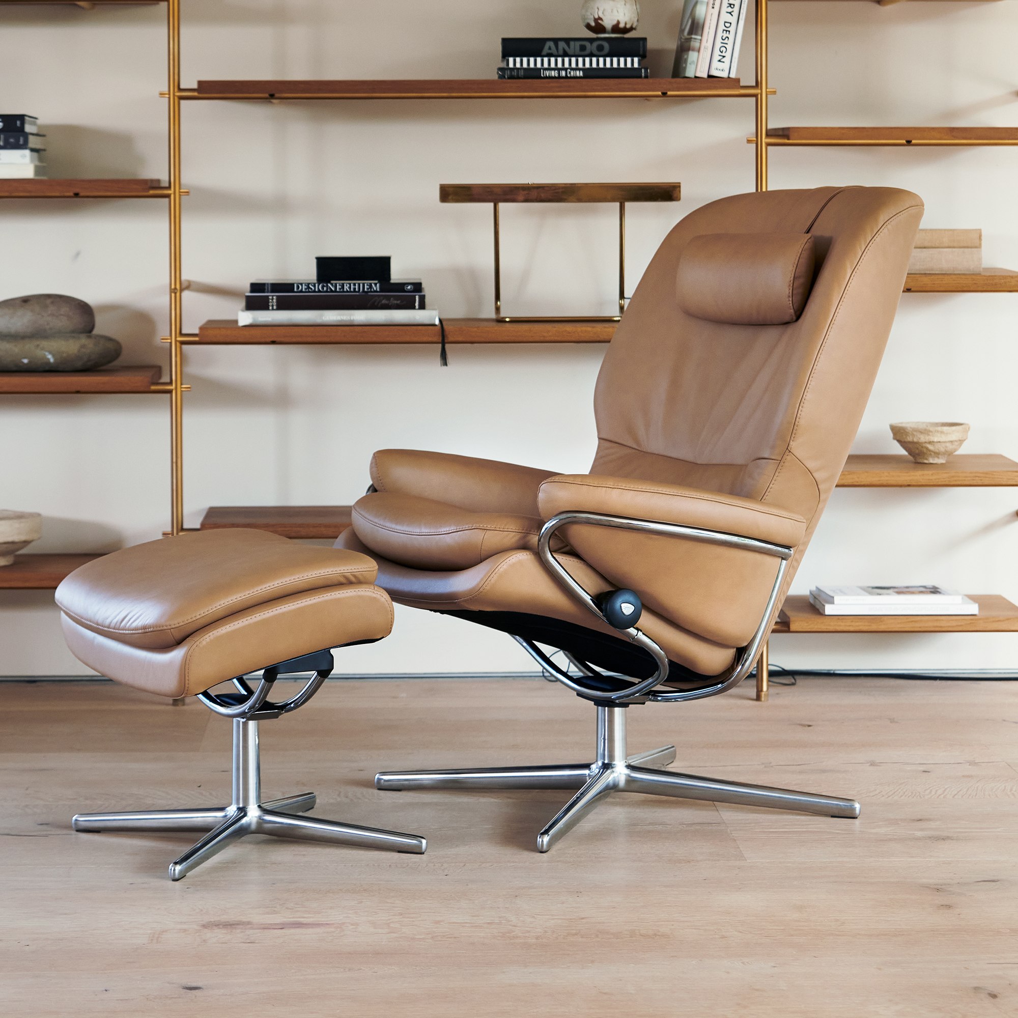 Stressless Rome Chair & Footstool Cross Base | Cookes Furniture