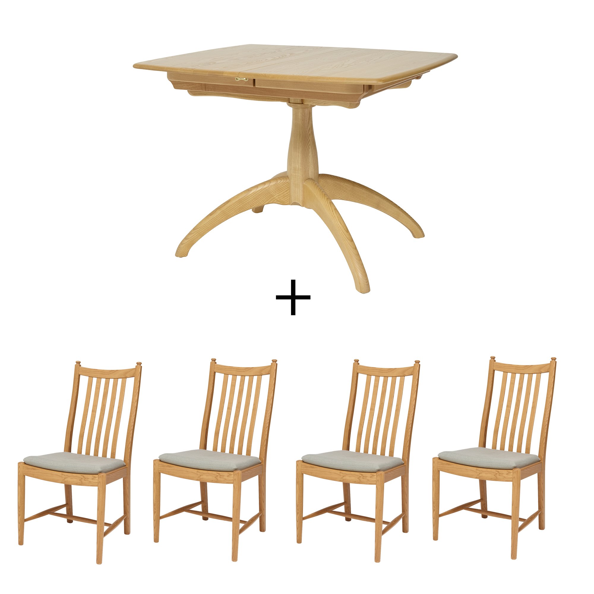 Ercol Windsor Small Extending Table & 4 Chairs | Cookes Furniture