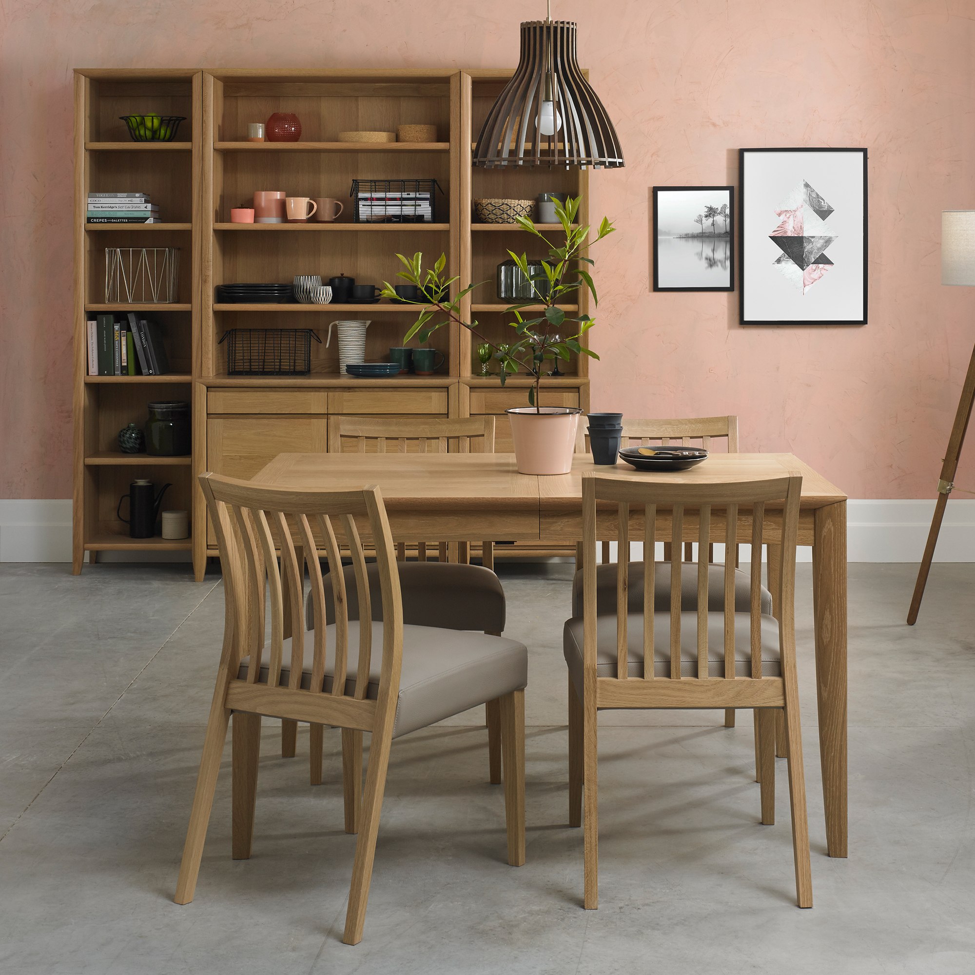 ROMY OAK DINING Cookes Collection Romy Medium Dining Table & 4 Chairs ...