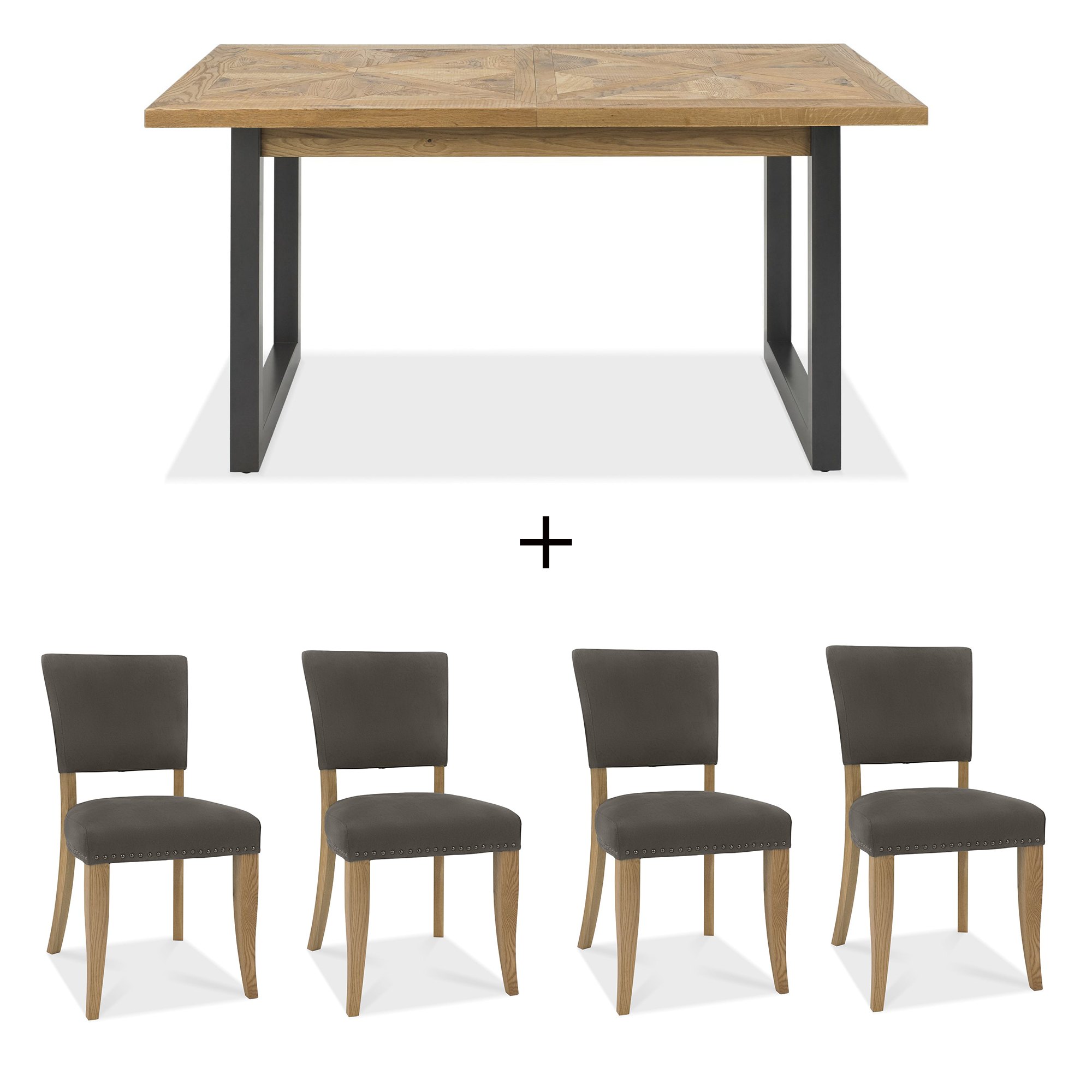 IRIS RUSTIC OAK DINING Cookes Collection Iris Dining Table and 4 Chairs | Cookes Furniture