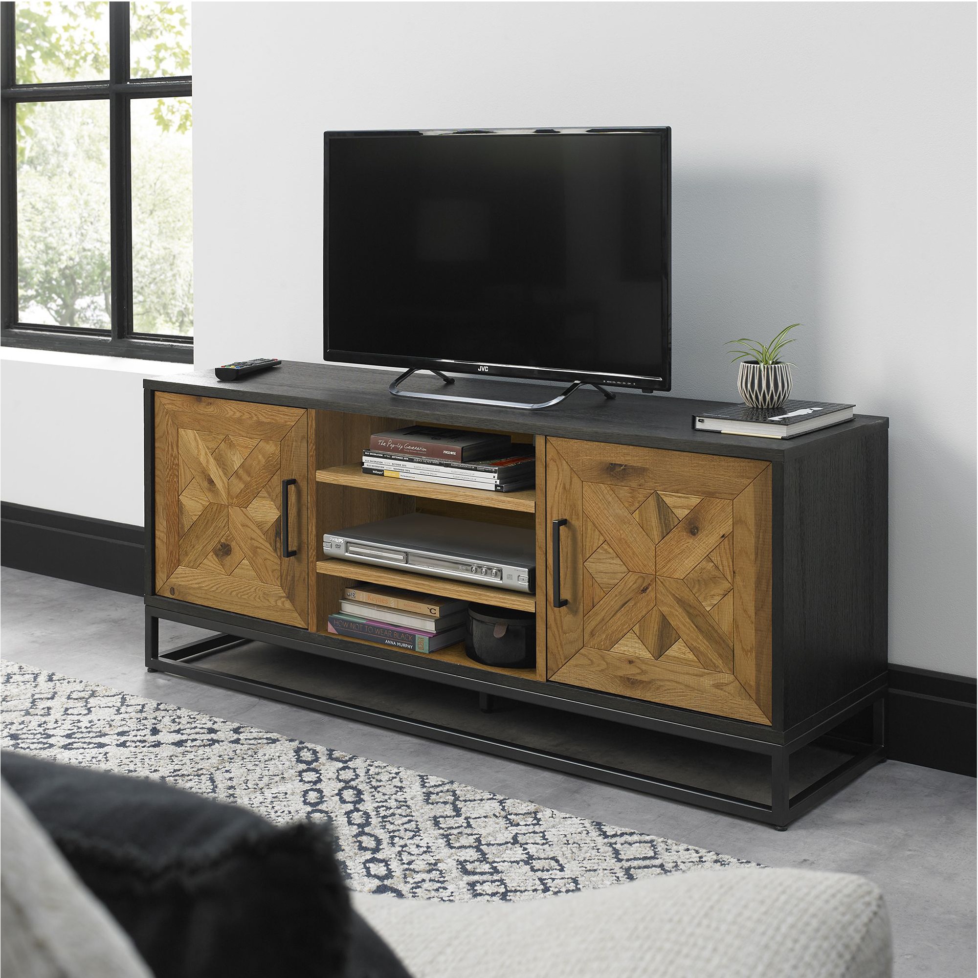IRIS RUSTIC OAK DINING Cookes Collection Iris Entertainment Unit ...