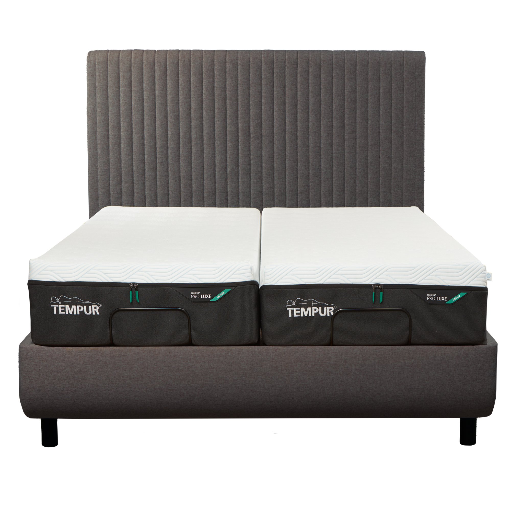 Tempur Arc Disc Adjustable Bed with Vertical Headboard – Dark Stone | Cookes Furniture