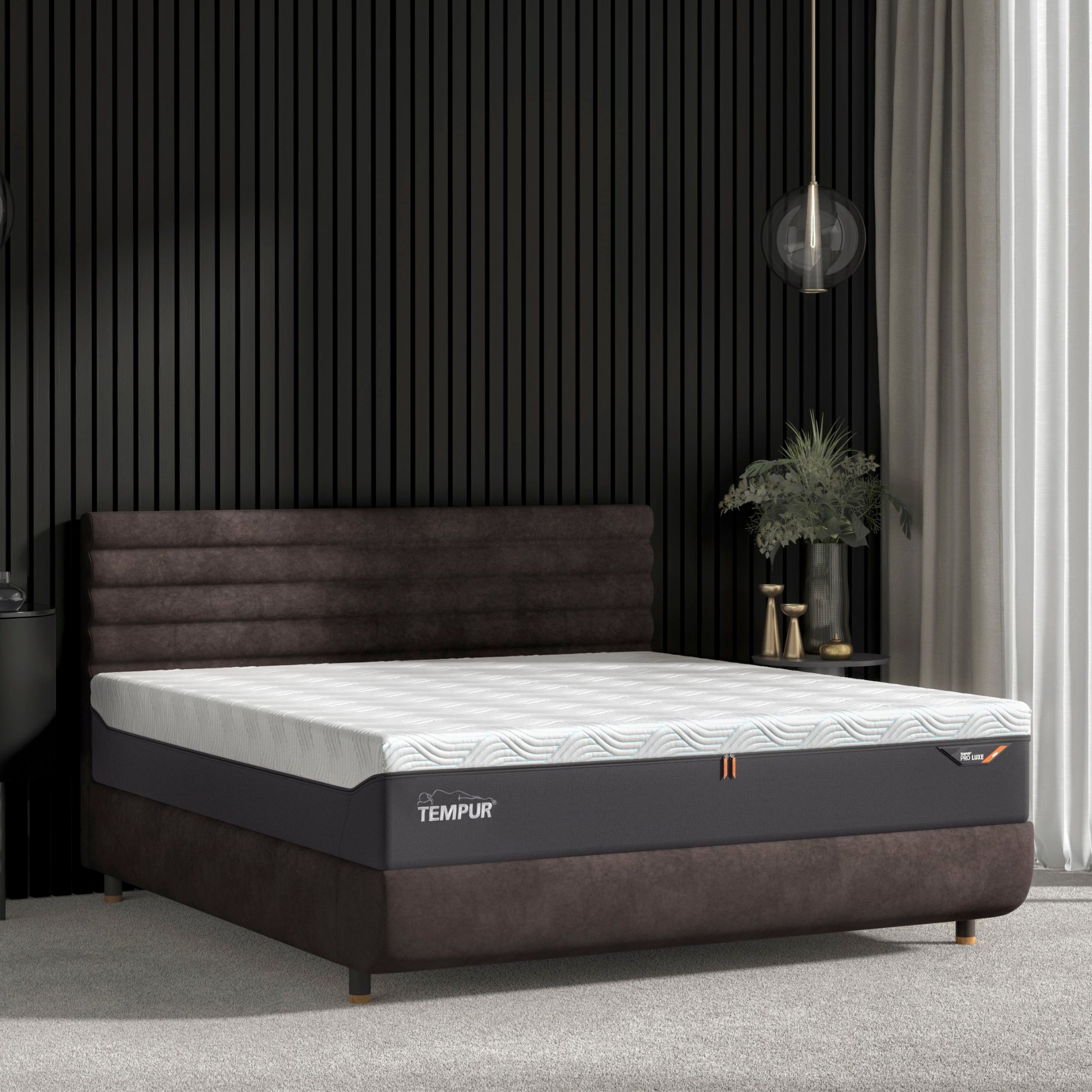 Tempur Arc Static Disc Bed with Vectra Headboard – Dark Stone | Cookes ...