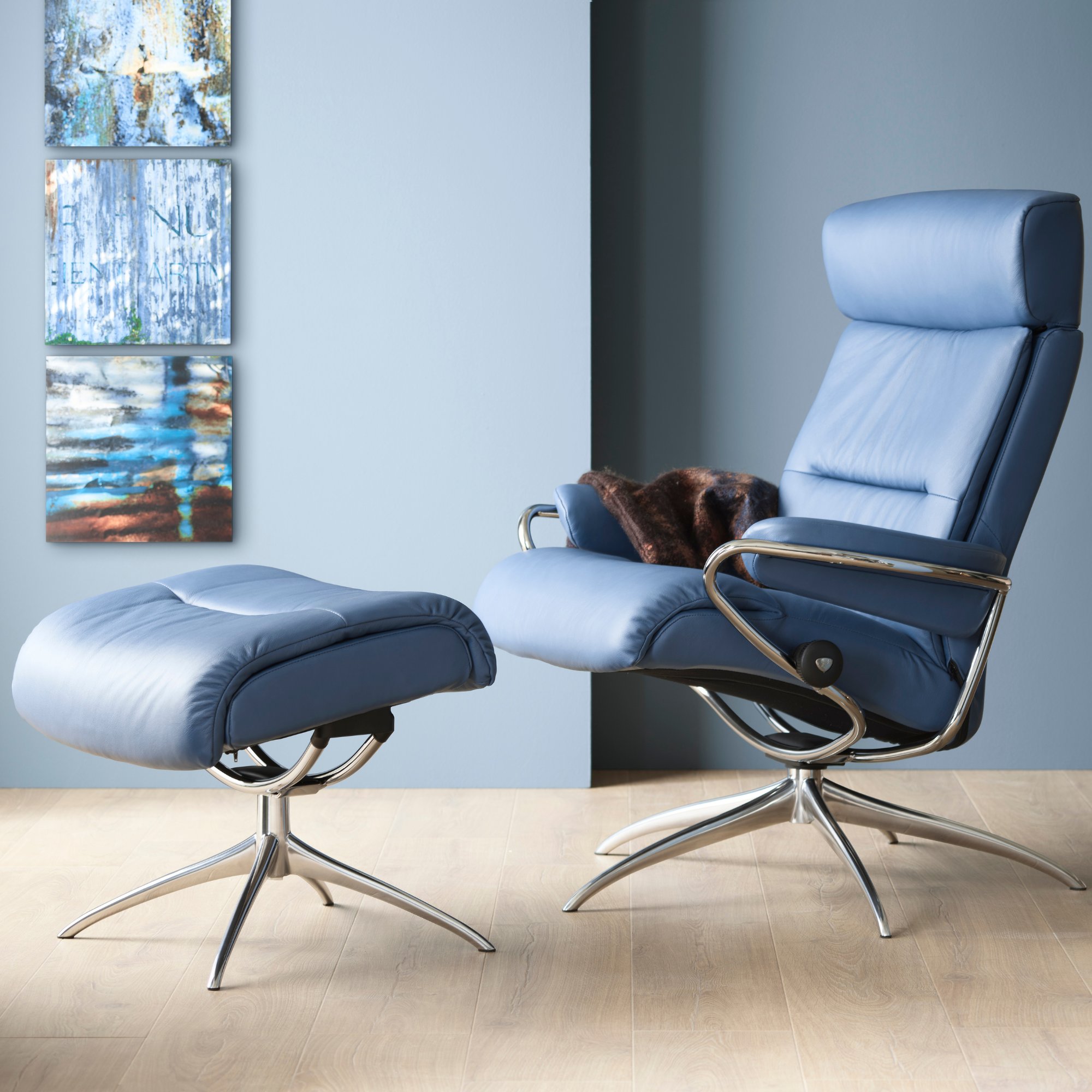 Stressless Tokyo Medium Chair & Stool Star Base | Cookes Furniture