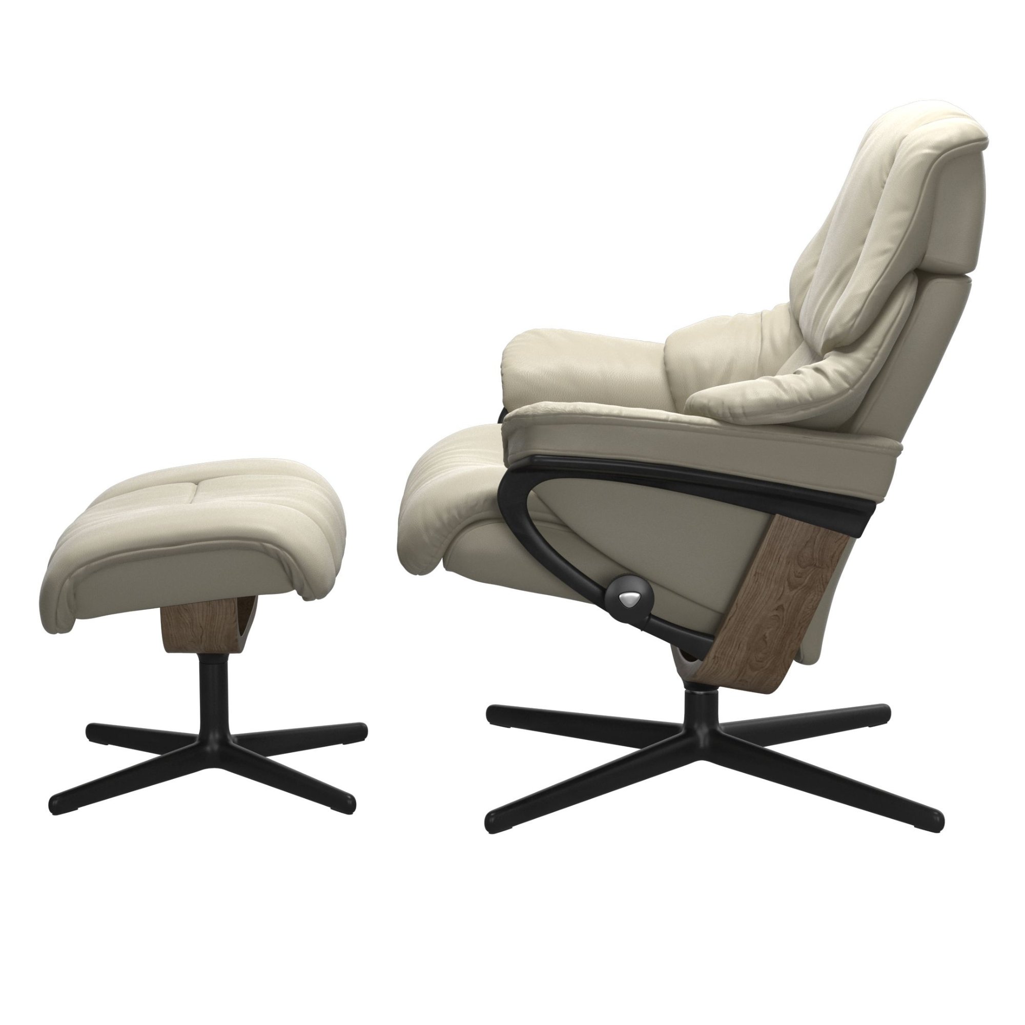 STRESSLESS RENO MEDIUM Stressless Reno Medium Chair & Stool Cross Base ...