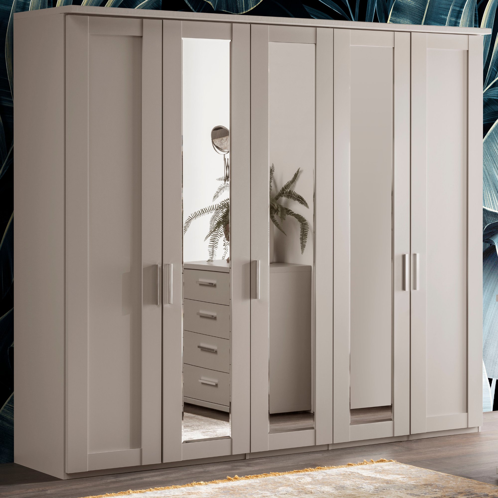Wiemann Cambridge 5 Door Mirrored Wardrobe | Cookes Furniture