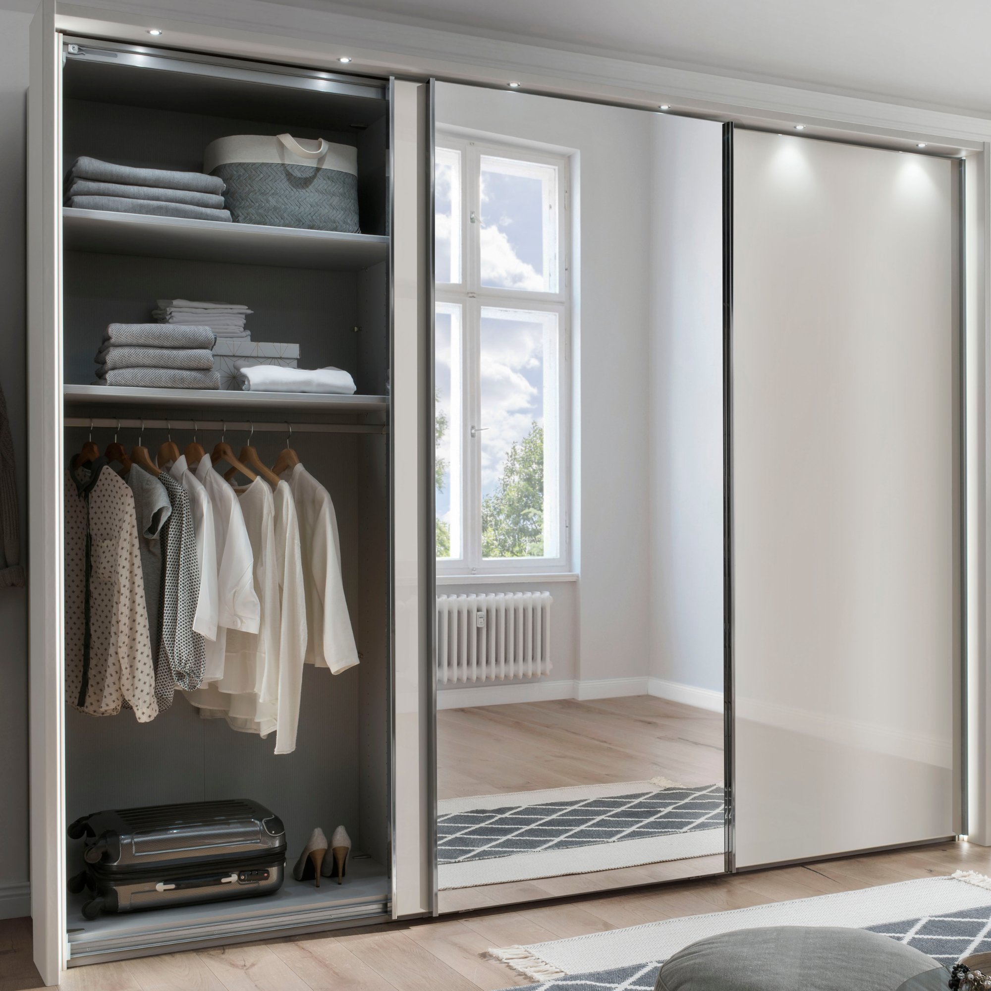 Wiemann Monaco 3000 3 Door Mirrored Sliding Wardrobe | Cookes Furniture