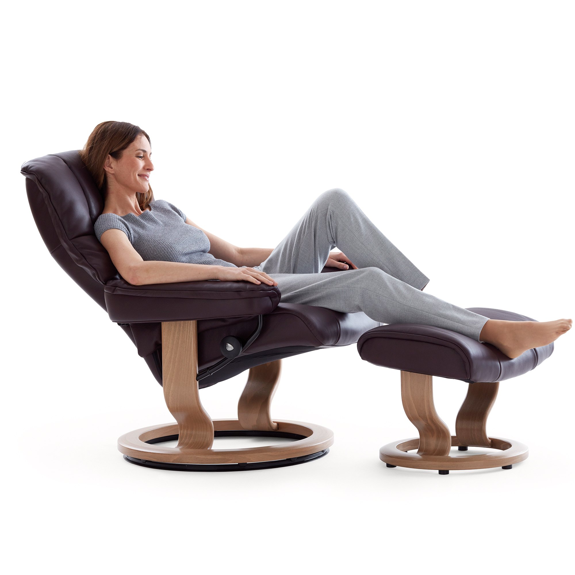 STRESSLESS MAYFAIR LARGE Stressless Mayfair Large Chair & Stool Classic ...