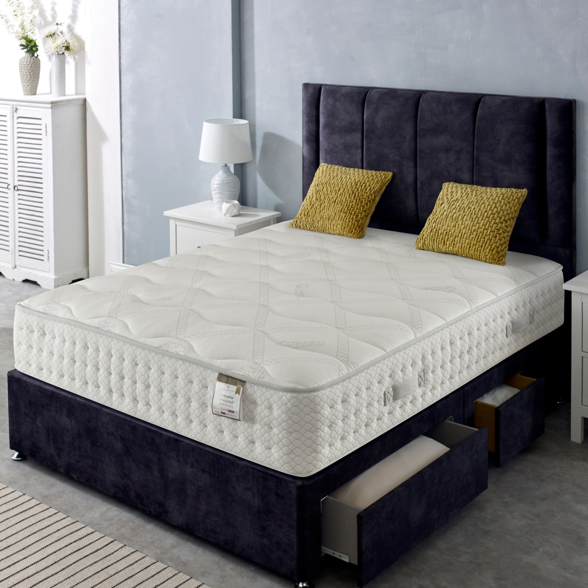 Wisteria 2000 Highgrove Chirogel 2000 Divan Set with Drawers | Cookes Furniture
