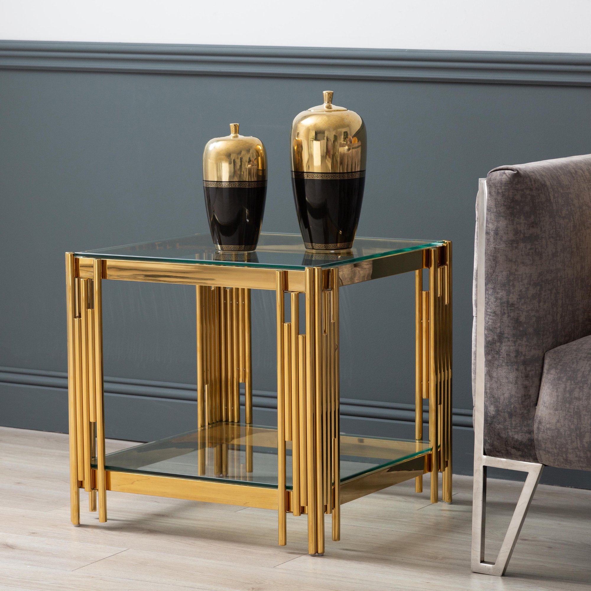 Cohen Lamp Table - Gold | Cookes Furniture