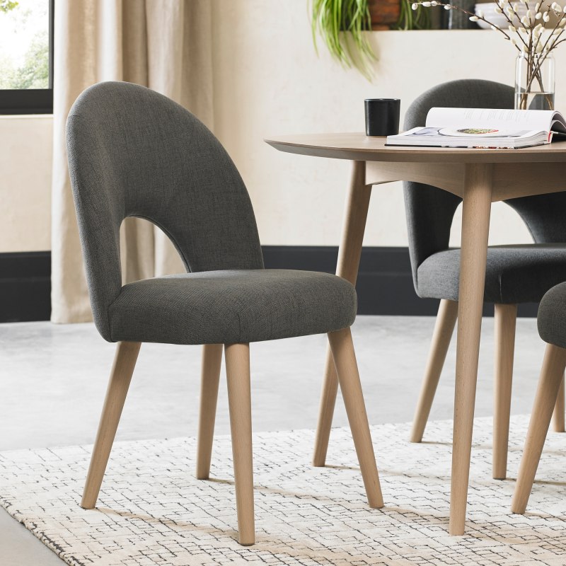 Grey and oak dining chairs store