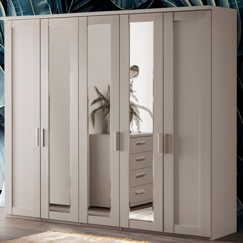 Wiemann Cambridge 5 Door Mirrored Wardrobe | Cookes Furniture